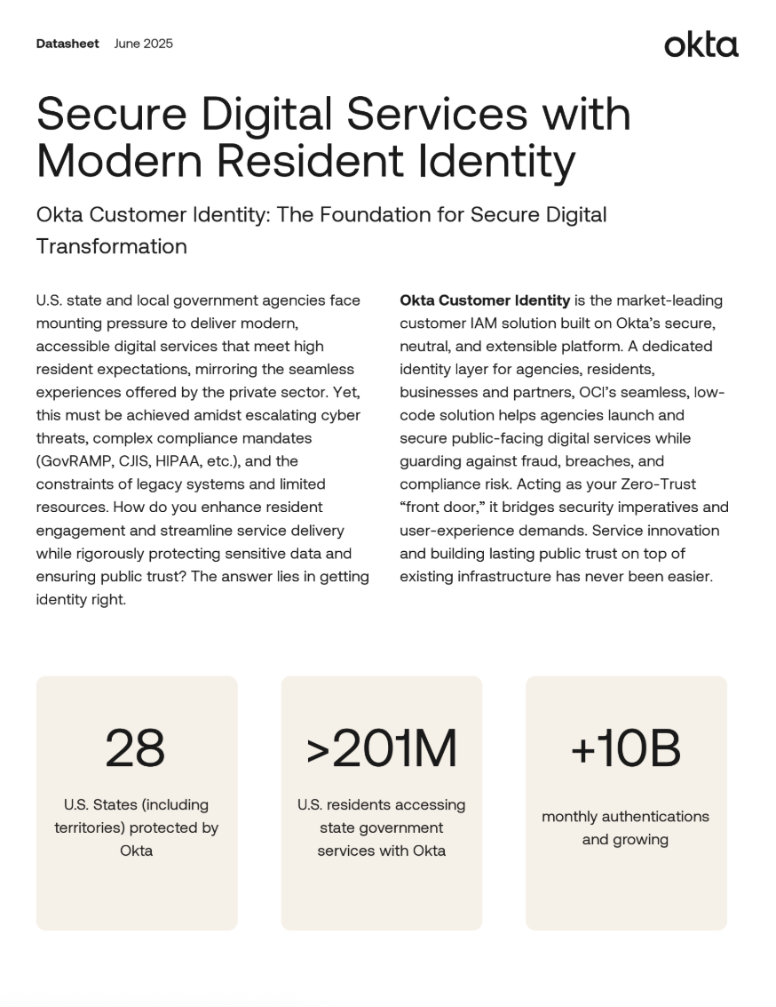 Secure Digital Services with Modern Resident Identity | Okta